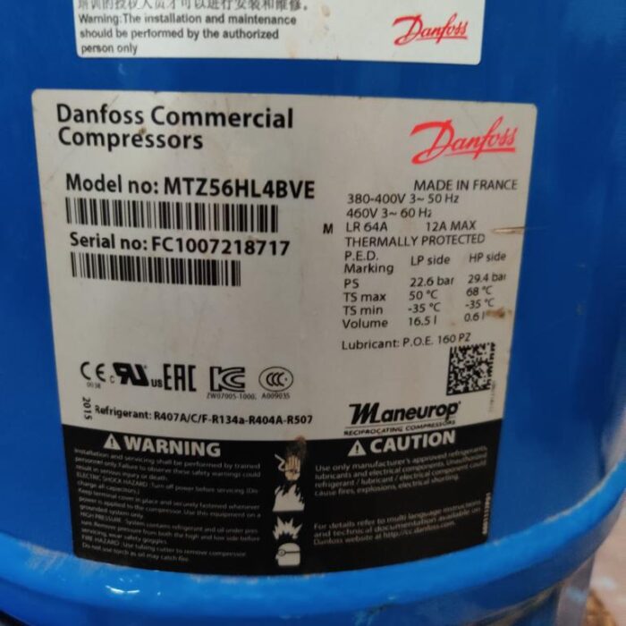 Danfoss Compressor - MTZ56HL4BVE - AMAF Marine